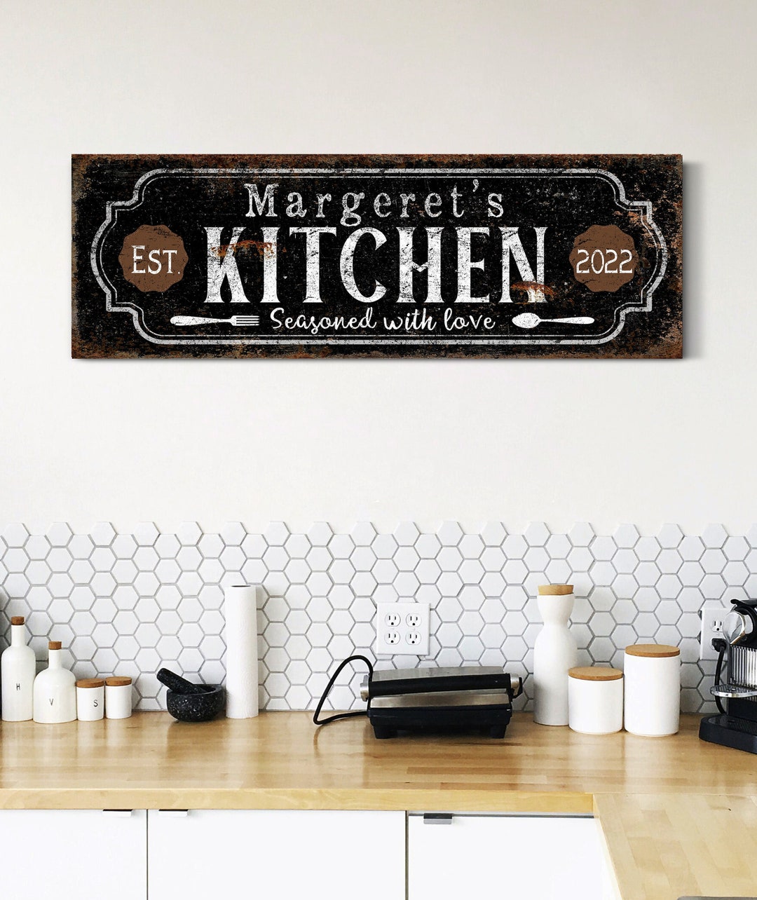 Custom Kitchen Sign Modern Farmhouse Kitchen Wall Decor Gift for Mom ...