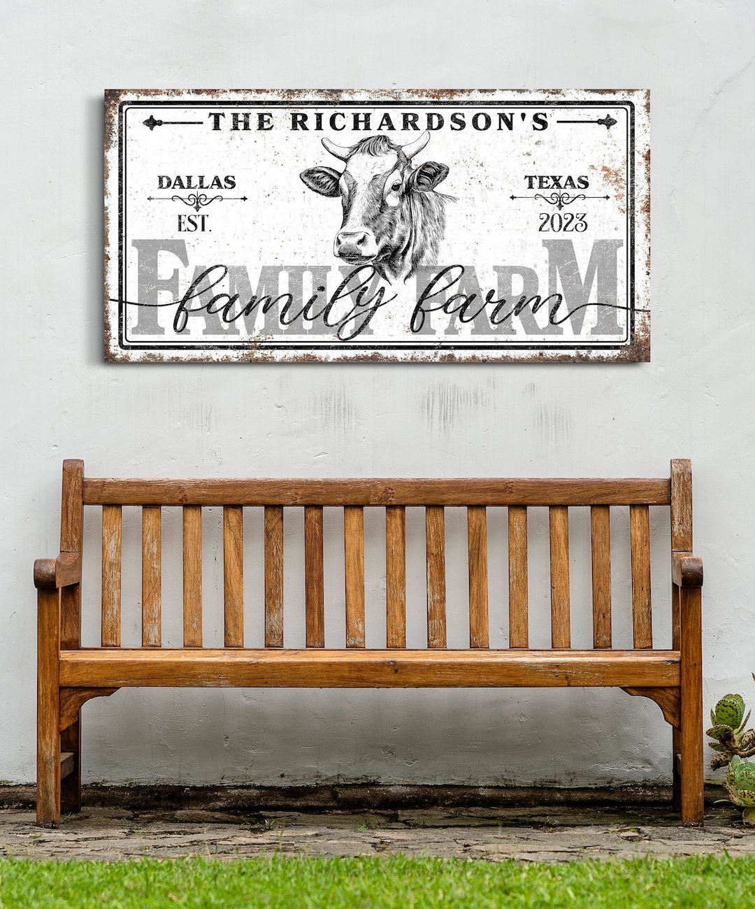Personalized Family Farm Sign, Custom Farmhouse Wall Art With Family ...