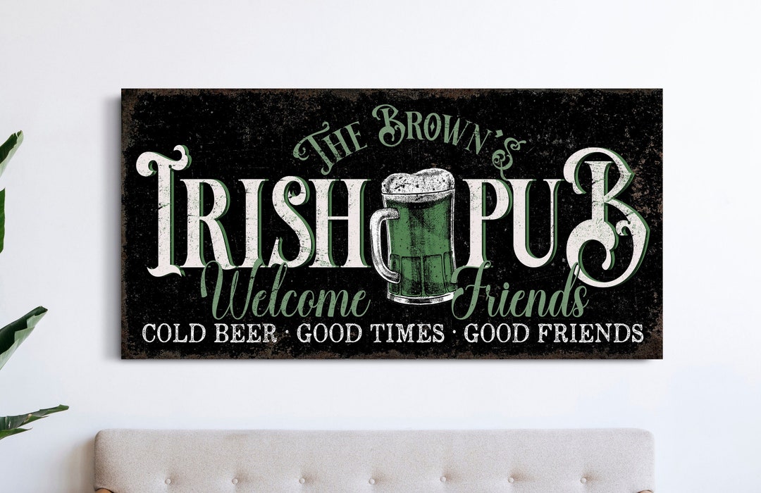 Custom Irish Pub Sign Personalized Home Bar Wall Decoration - Etsy