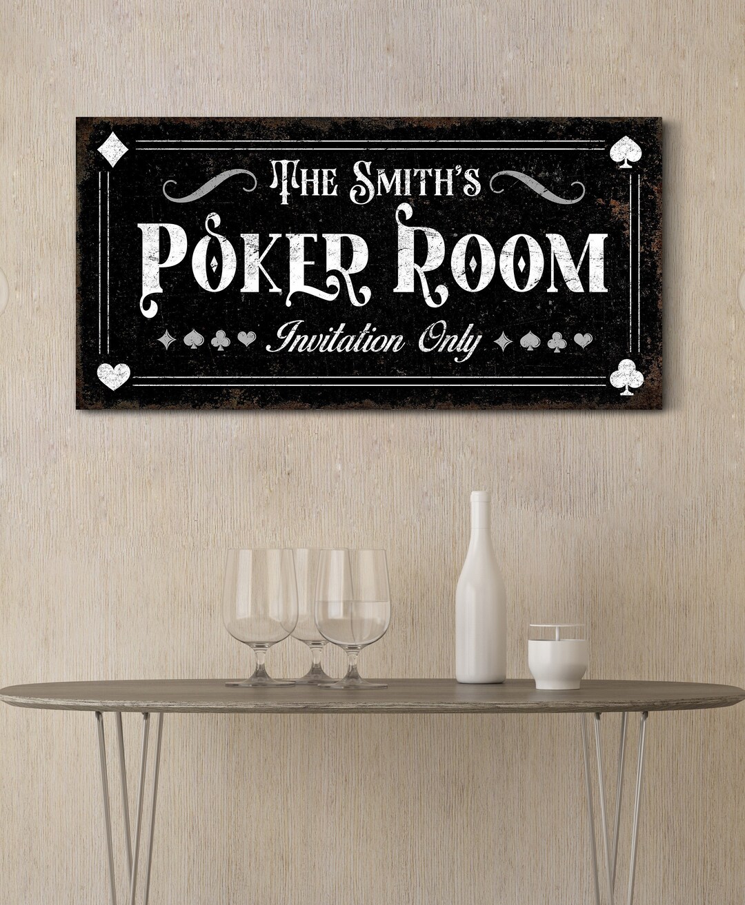 Personalized Poker Room Sign Custom Boyfriend Gift Game Room Art Gift ...