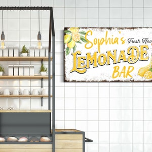 Lemonade Bar Sign Indoor Outdoor Sign Kitchen Wall Art Hang on to ...