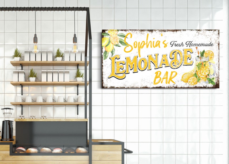 Lemonade Bar Sign Indoor Outdoor Sign Kitchen Wall Art Hang on - Etsy