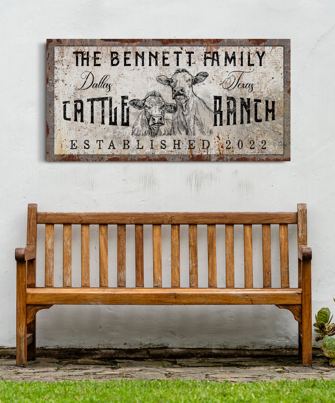 Custom Cattle Ranch Sign Family Farm Sign Family Name Cow Sign - Etsy