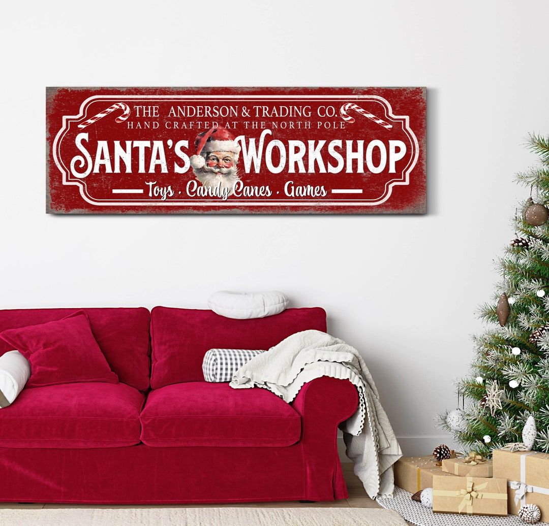 Personalized Santa's Workshop Trading Co Sign Custom - Etsy