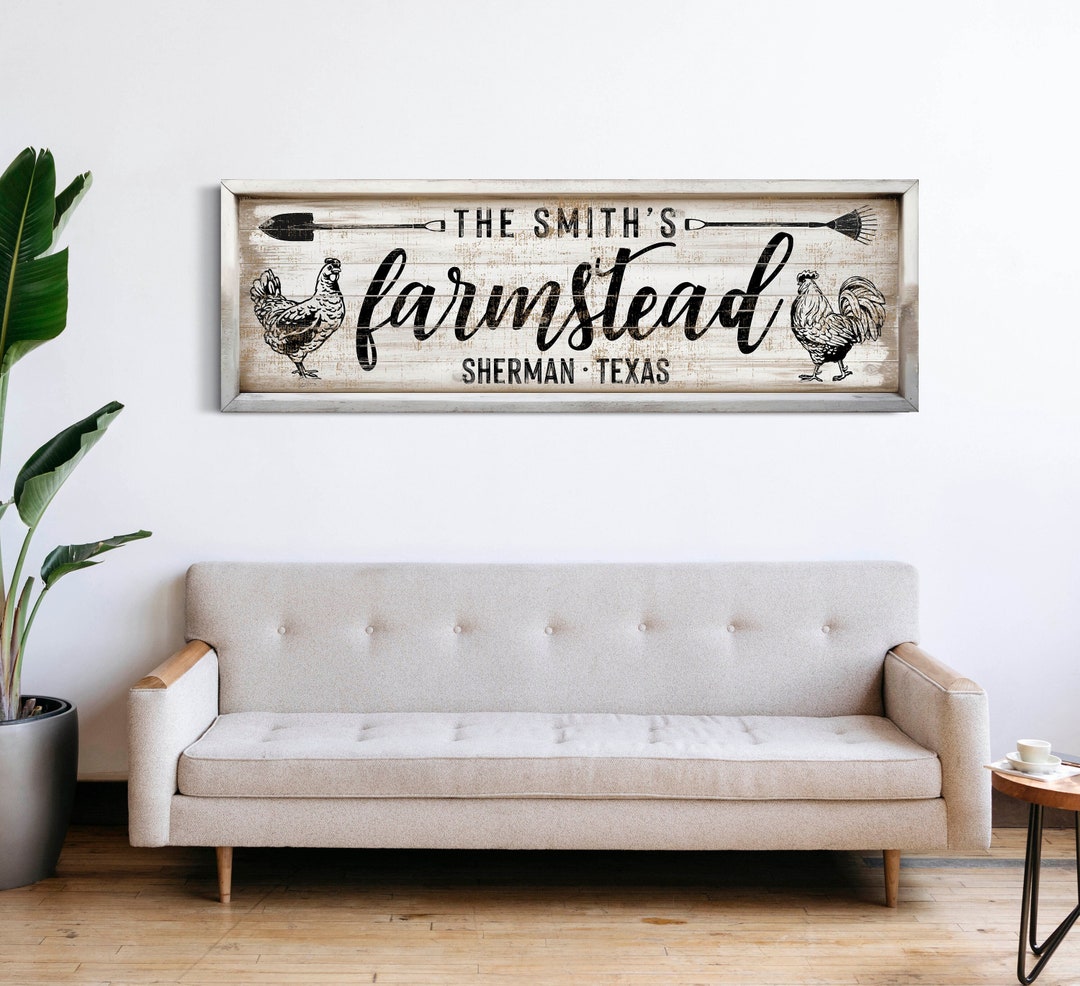 Personalized Farmstead Sign, Custom Family Name Sign, Family Farm ...