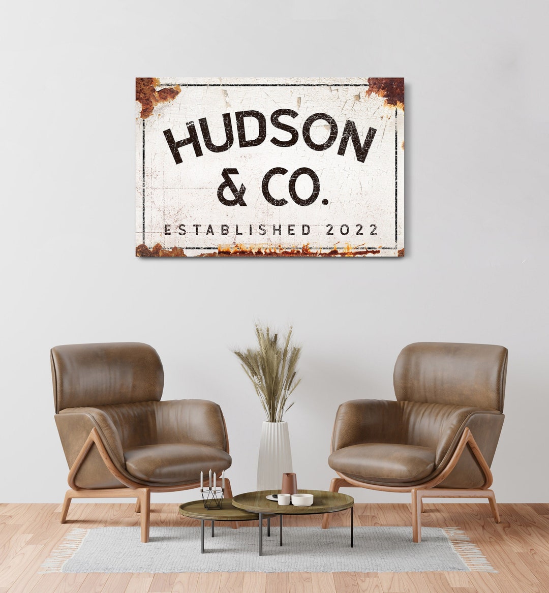 Custom Company Name Business Sign Wall Art Family Name Office CO Wall ...