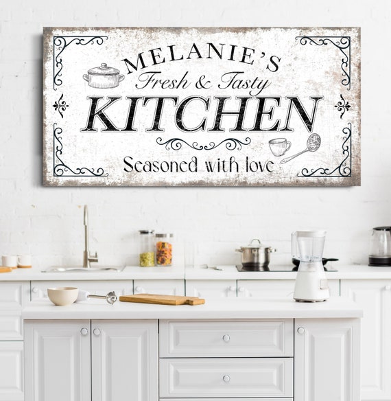 Personalized Kitchen Sign Farmhouse Wall Art Dining Room Decor - Etsy