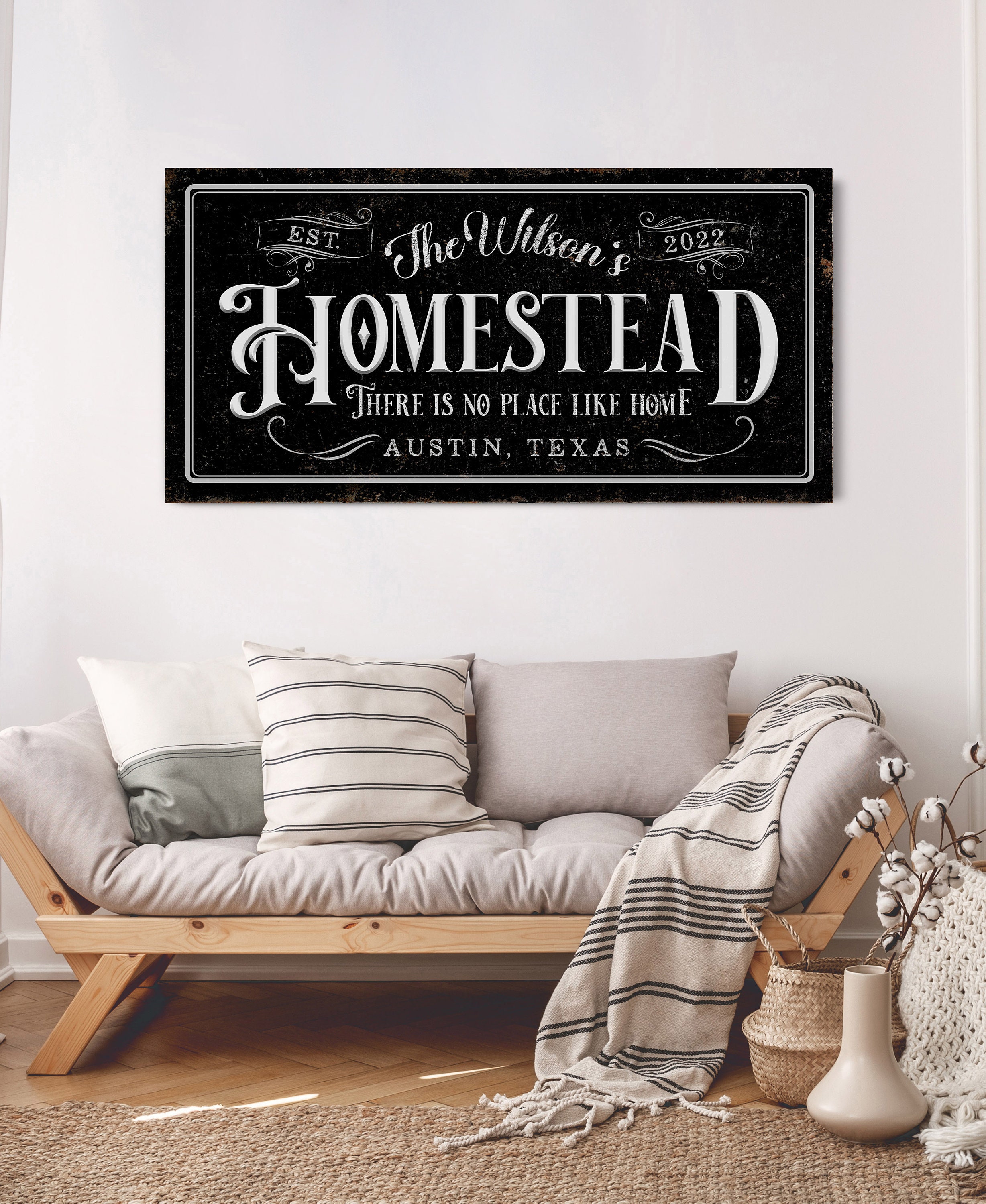 Custom Family Name Homestead Sign, Name Sign, Farmstead Sign, Living ...