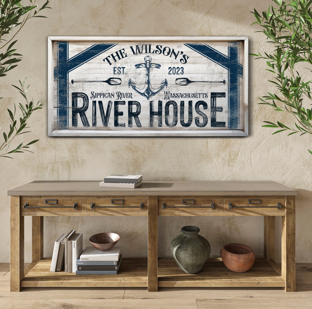 Personalized River House Sign, Custom River House Decor, Family Last ...