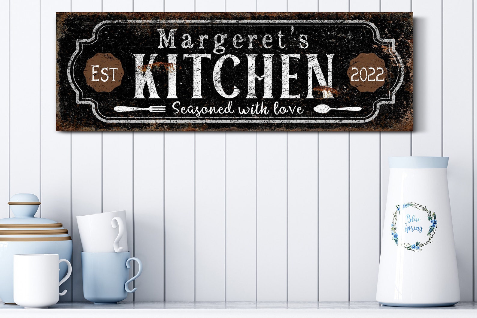 Custom Kitchen Sign Modern Farmhouse Kitchen Wall Decor Gift for Mom ...