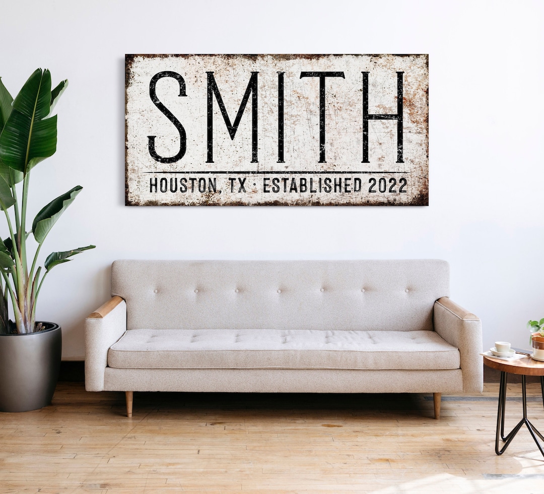 Custom Family Name Sign Family Room Wall Decor Last Name Sign Gift for ...