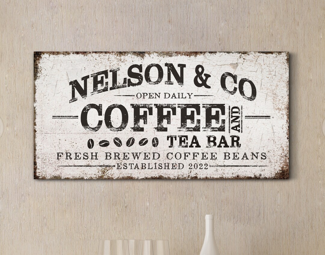 Custom Coffee & Tea Bar Sign, Coffee House Sign, Tea House Decor ...