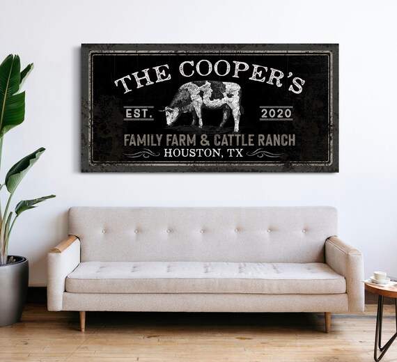 Personalized Family Farm Sign Family Name Cattle Ranch Sign - Etsy