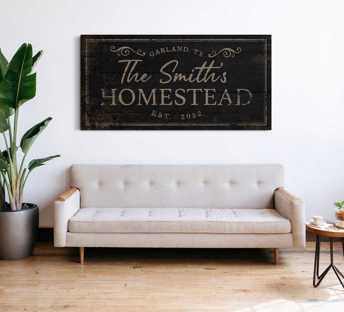 Personalized Homestead Sign Family Name Wall Art Rustic - Etsy