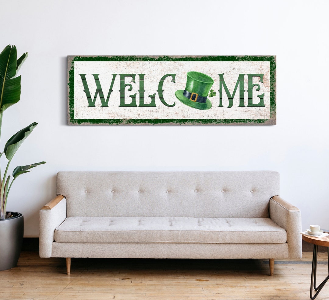 St. Patrick's Day Welcome Sign, Irish Themed Decor, Entryway Decor ...