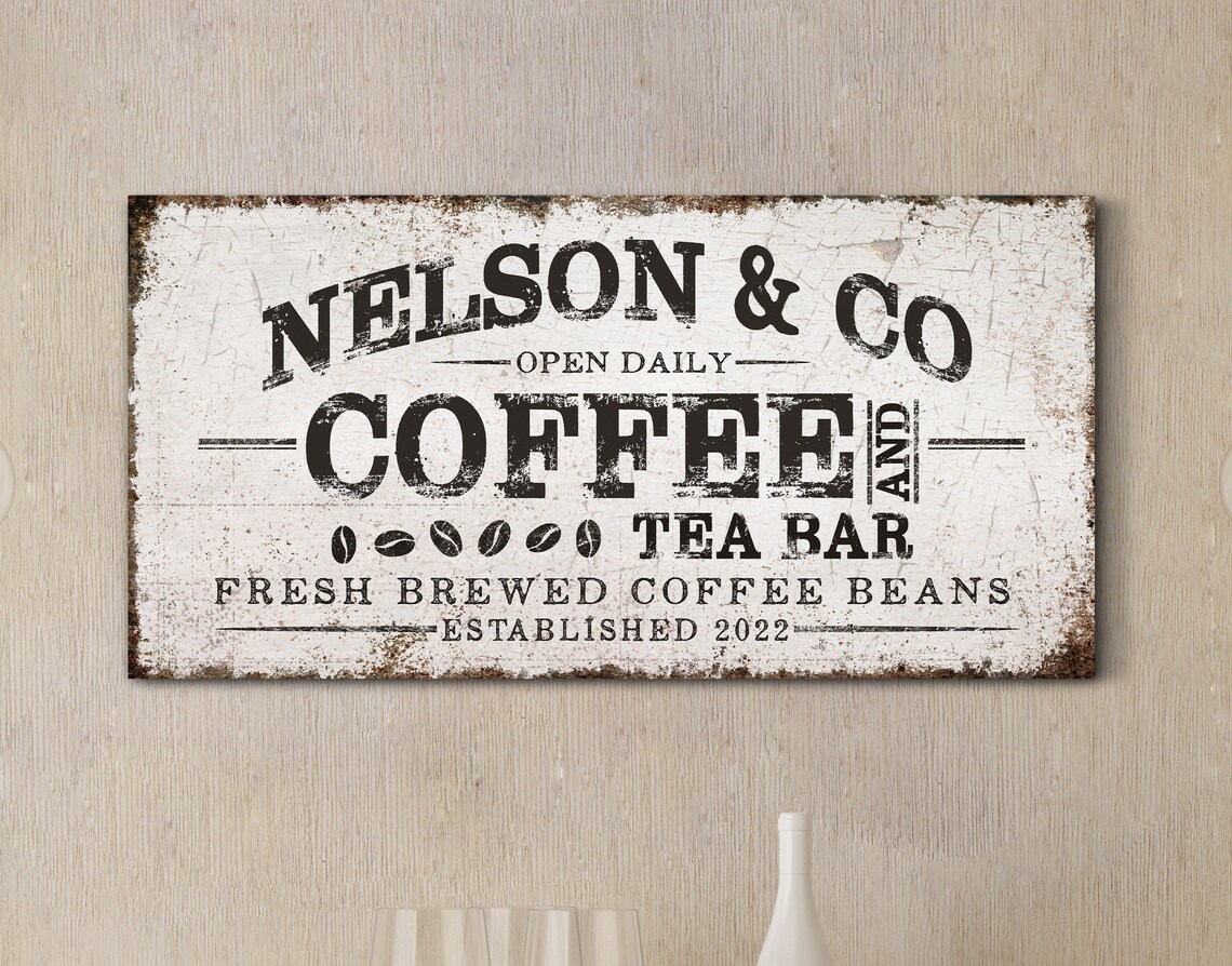 Custom Coffee & Tea Bar Sign Coffee House Sign Tea House - Etsy