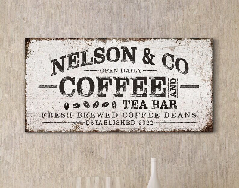 Custom Coffee & Tea Bar Sign Coffee House Sign Tea House - Etsy