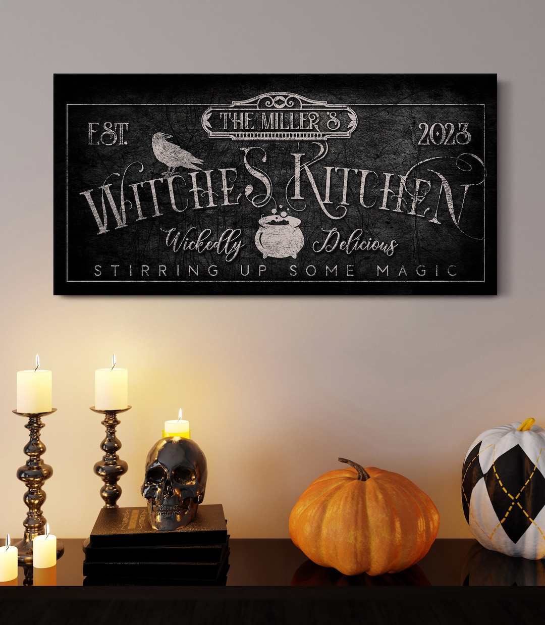 Personalized Witches Kitchen Sign, Stirring up Magic, Kitchen Wall ...