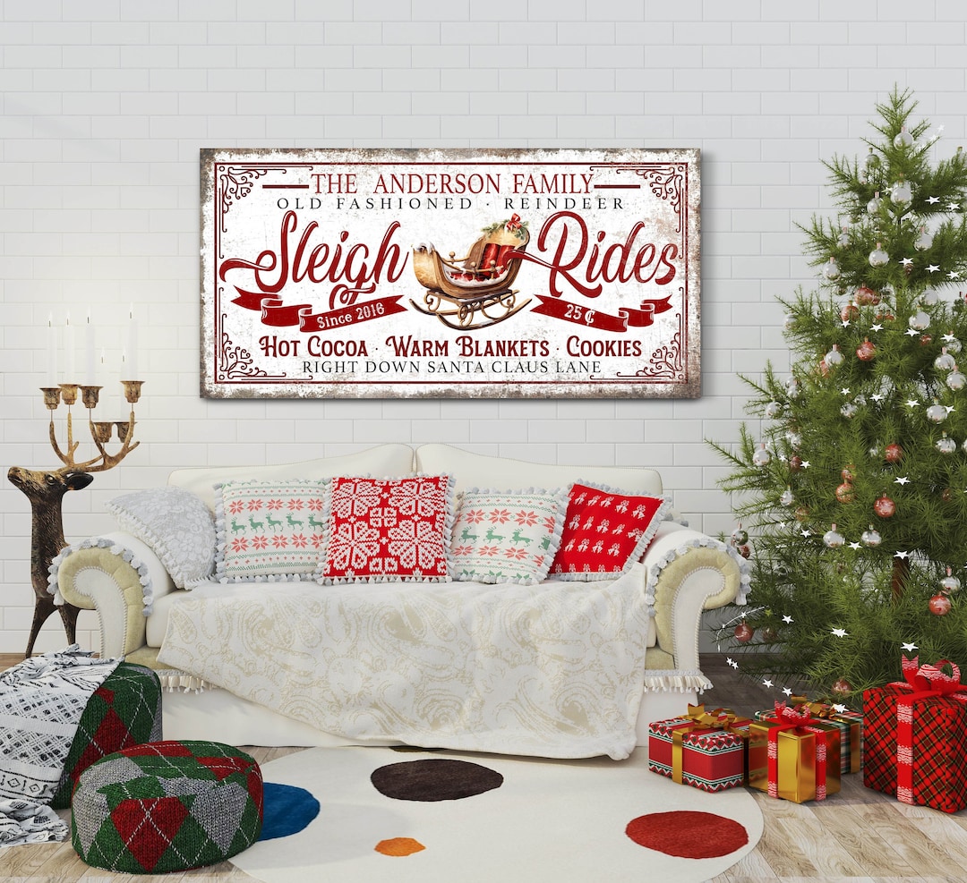 Personalized Sleigh Rides Sign Custom Christmas Sign Holiday - Etsy
