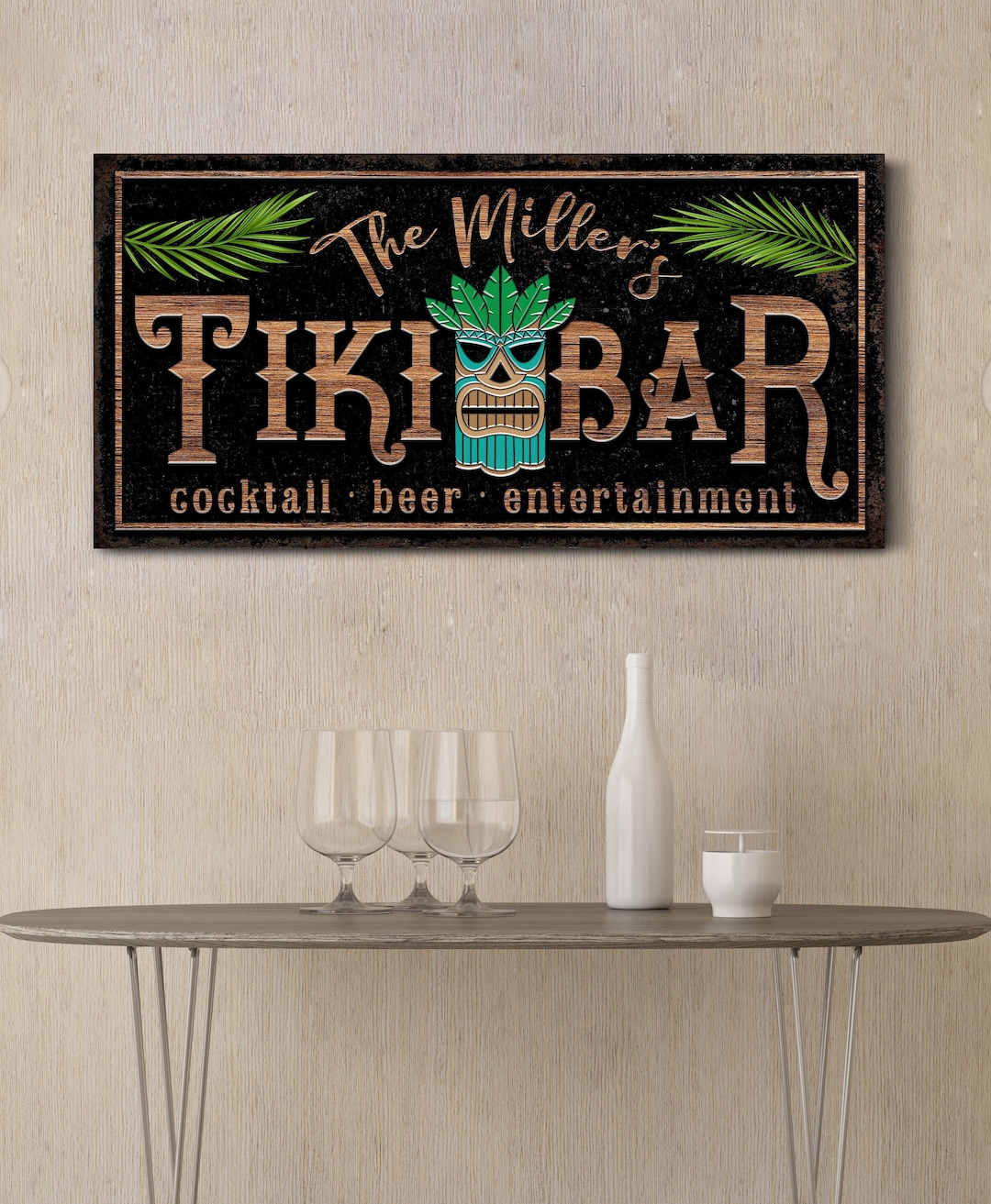Personalized Tiki Bar Sign Tiki Bar Decor Coastal Bar Sign Man Cave ...