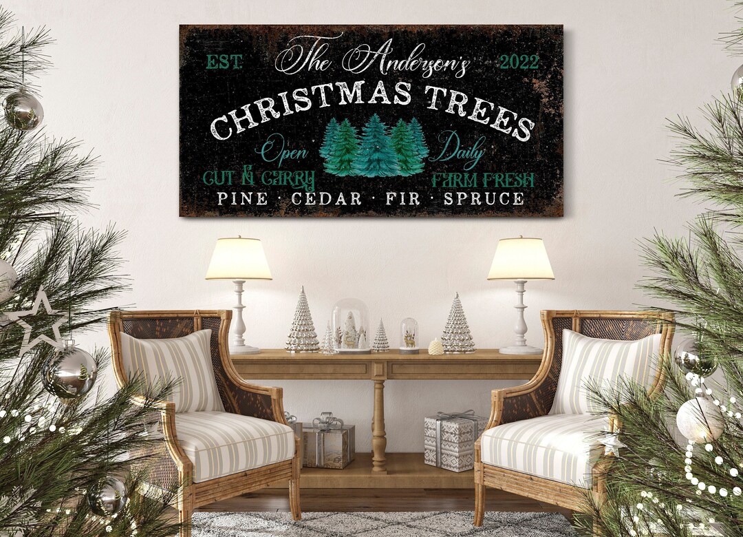 Custom Christmas Tree Farm Sign Vintage Xmas Décor Rustic - Etsy