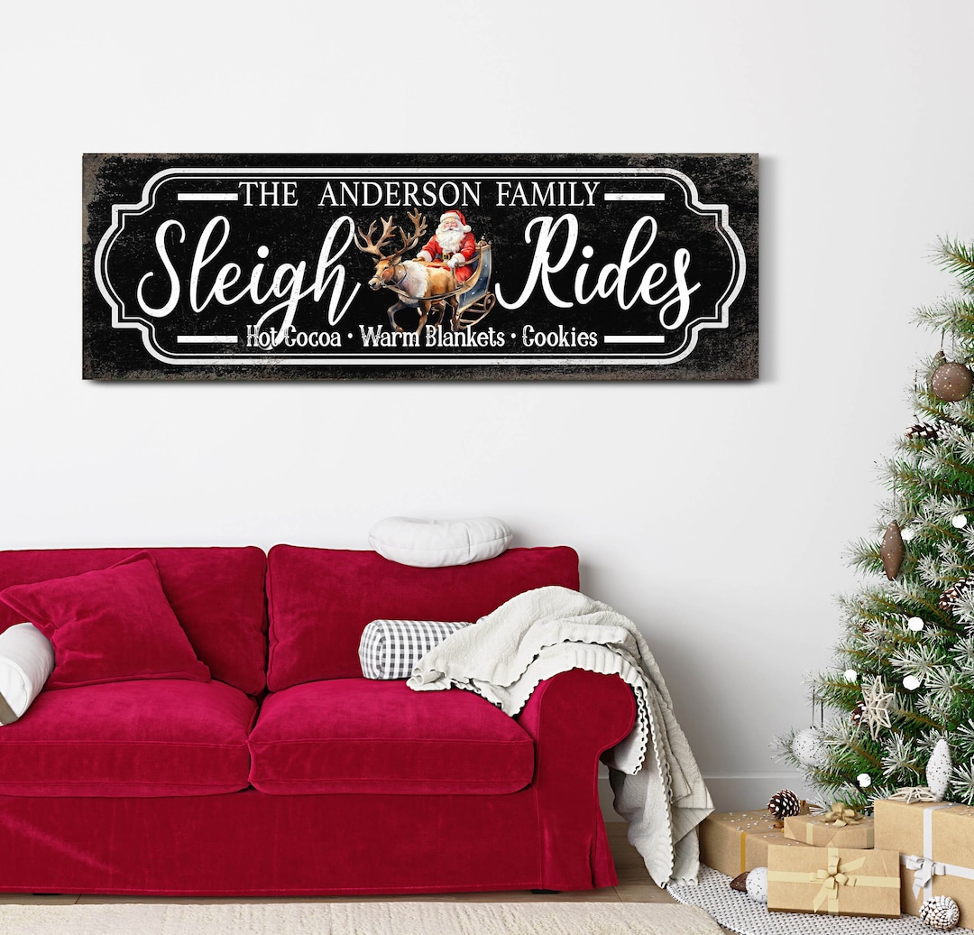 Personalized Sleigh Rides Sign Custom Christmas Sign Holiday - Etsy