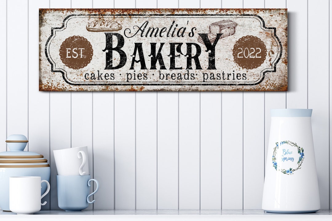 Personalized Bakery Sign Bake Shop Sign Vintage Bakery Decor - Etsy