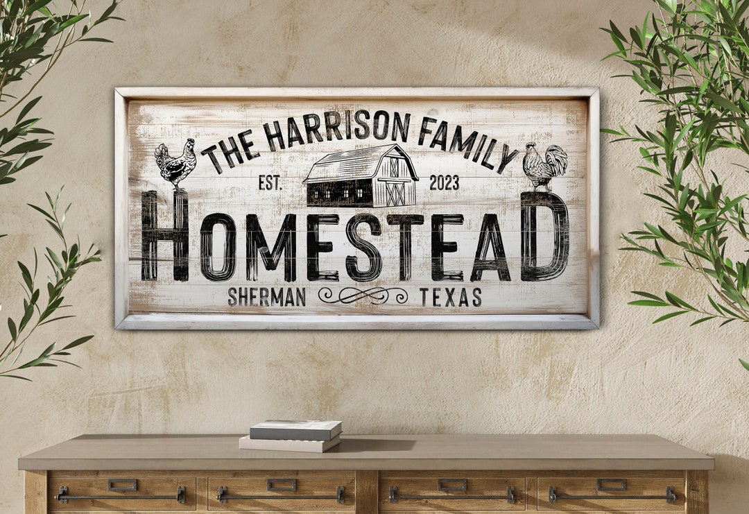 Personalized Homestead Sign Custom Family Name Sign, Farmstead Sign ...