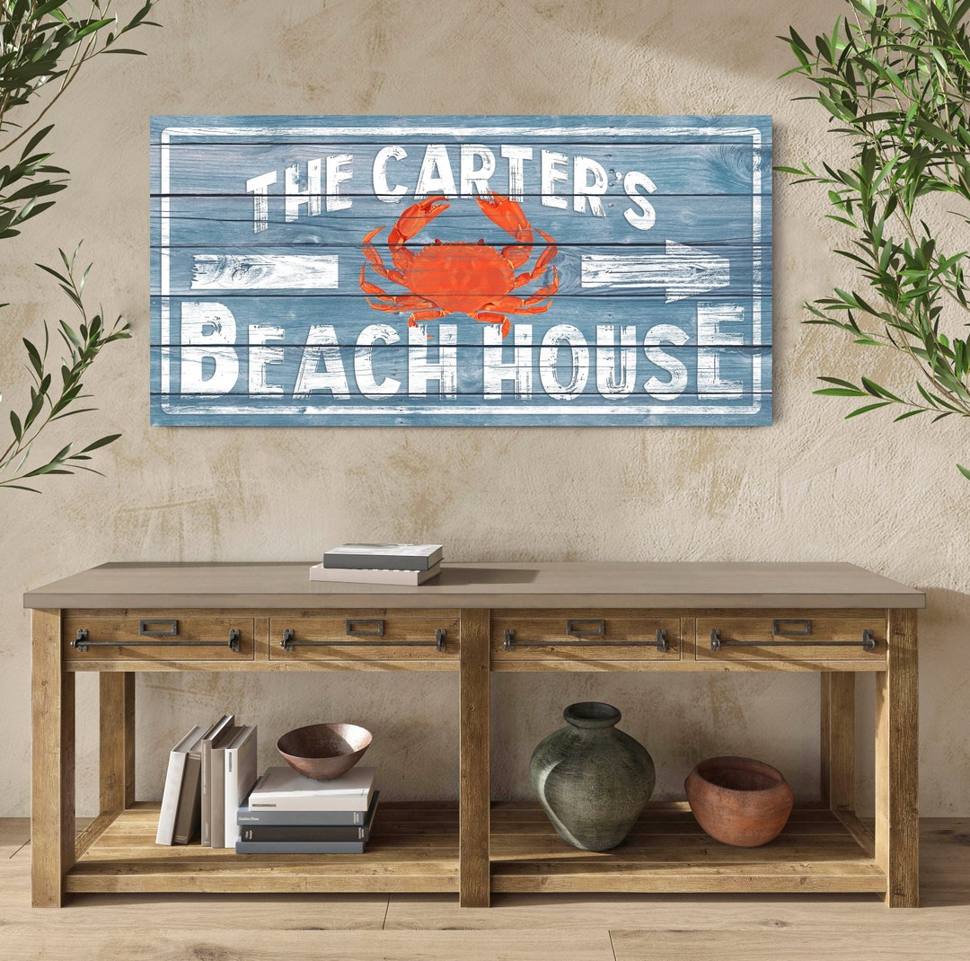Personalized Beach House Sign Custom Family Name Sign Beach - Etsy