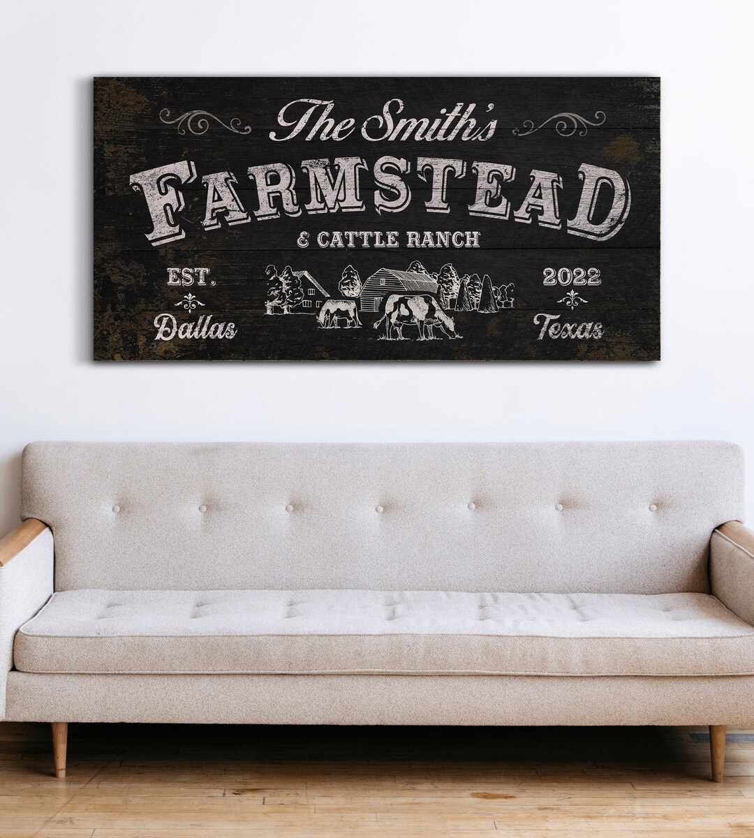 Custom Farmstead Sign Last Name Sign Family Farmhouse Wall Decor ...