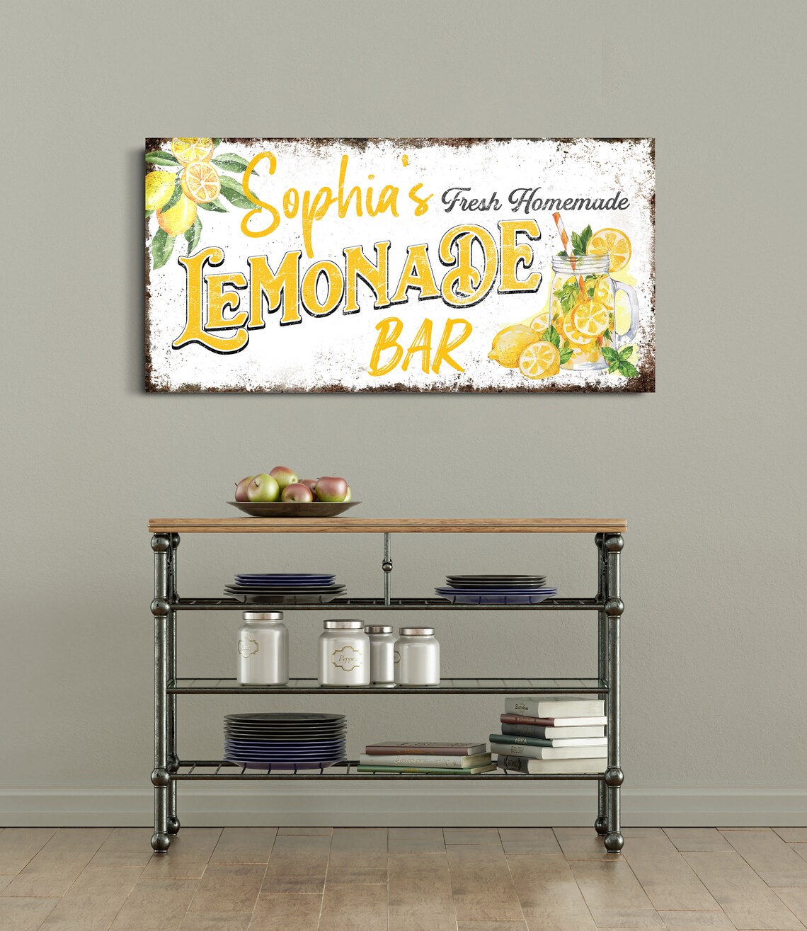 Lemonade Bar Sign Indoor Outdoor Sign Kitchen Wall Art Hang on - Etsy