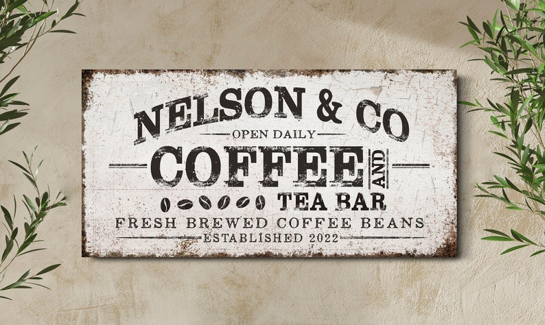 Custom Coffee & Tea Bar Sign, Coffee House Sign, Tea House Decor ...