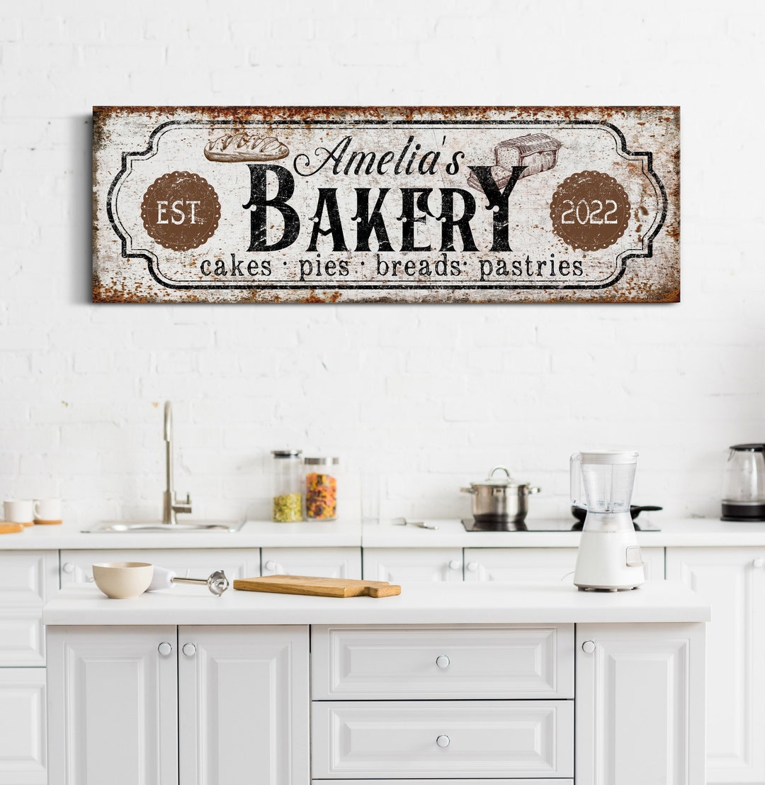 Personalized Bakery Sign Bake Shop Sign Vintage Bakery Decor Mother's ...