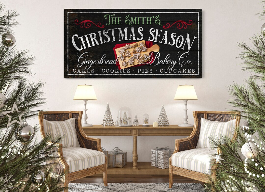 Personalized Christmas Bakery Sign Holiday Season Sign Kitchen Farm ...