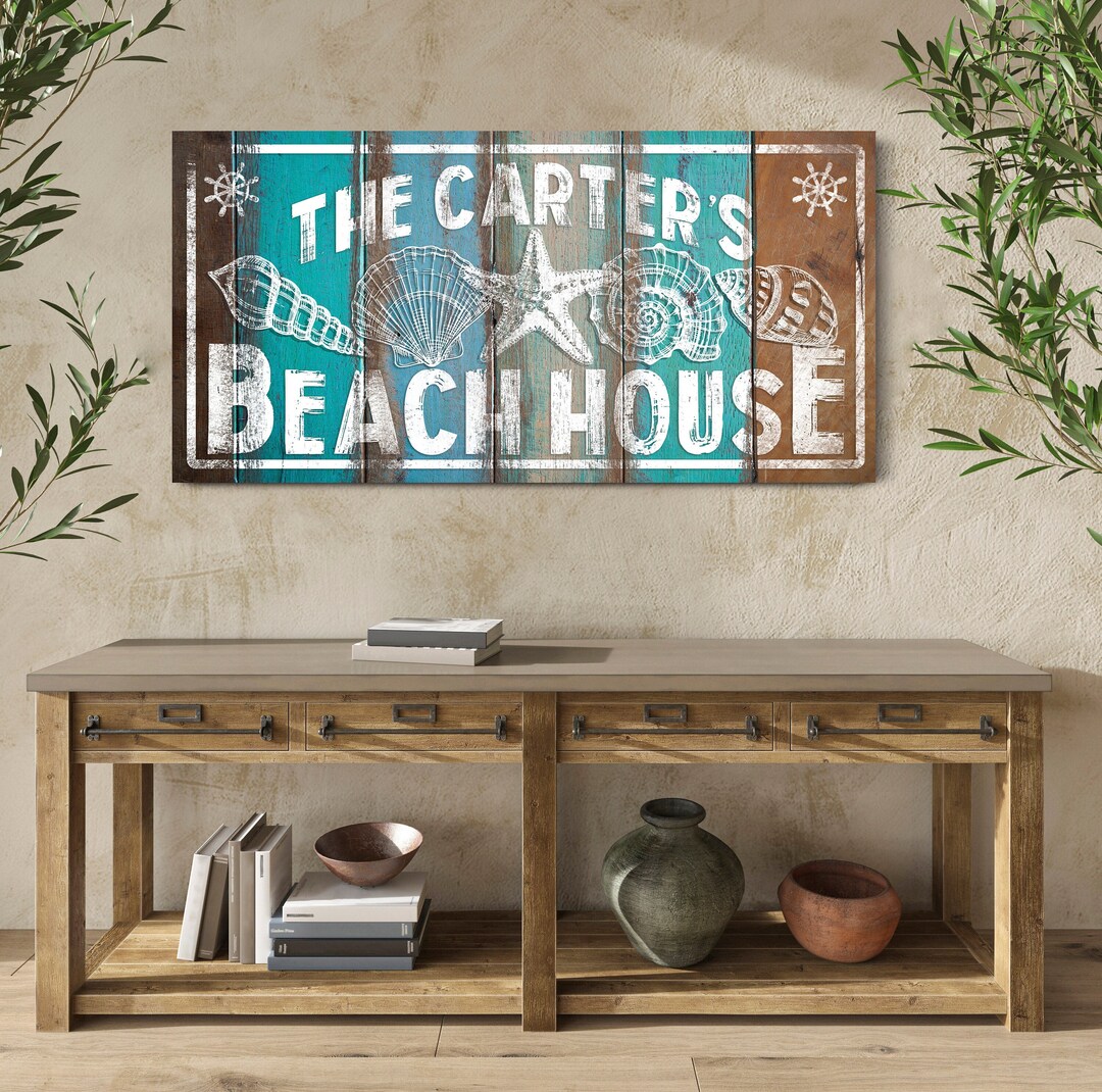Personalized Beach House Sign Family Beach House Sign Custom - Etsy