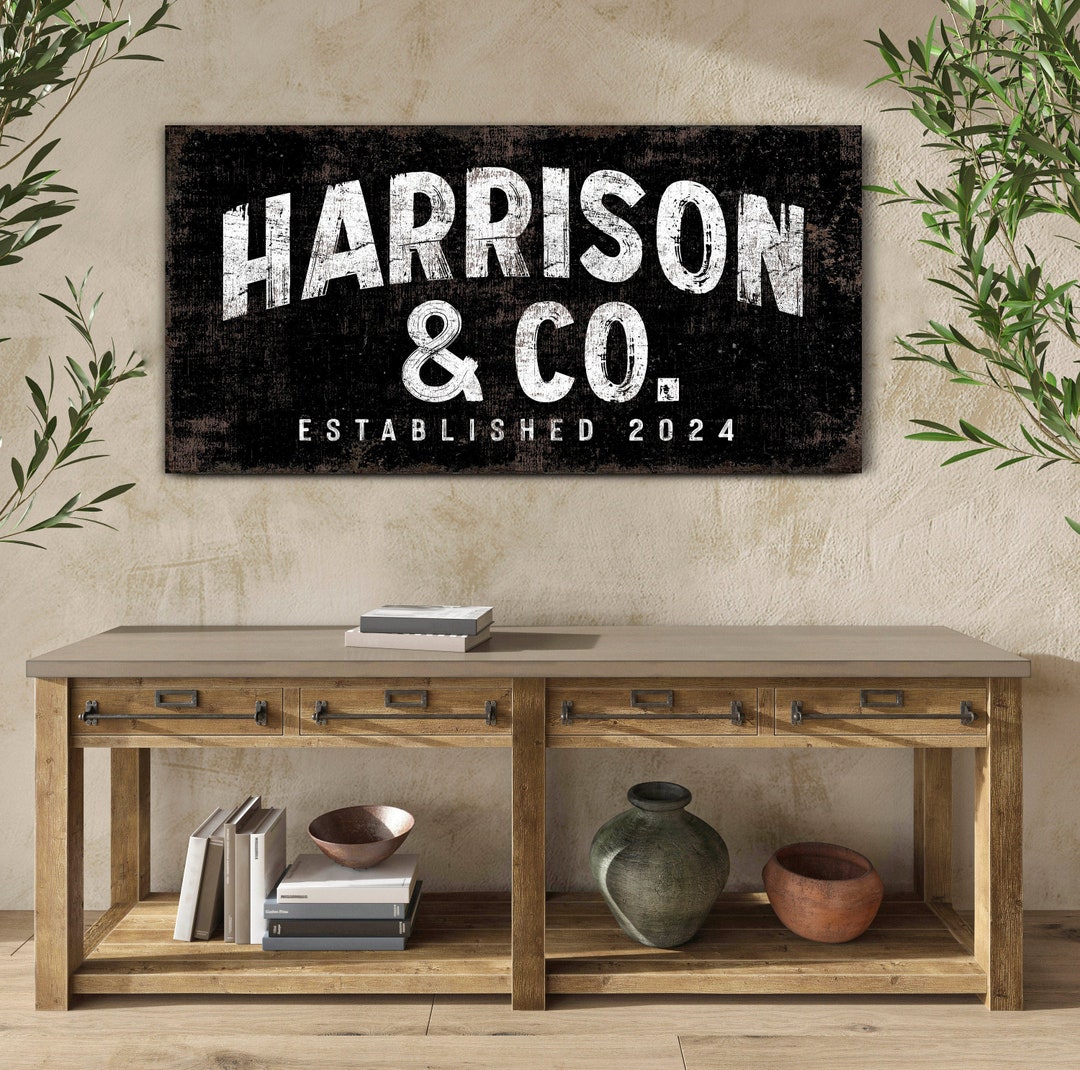 Custom Company Name & Co Sign With Established Date, Personalized ...
