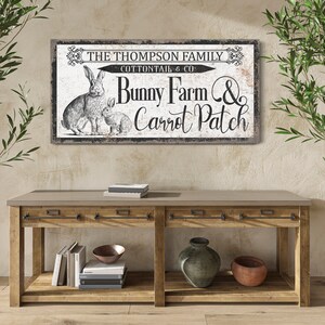 Personalized Bunny Farm Sign, Custom Carrot Patch Wall Art, Easter Egg ...