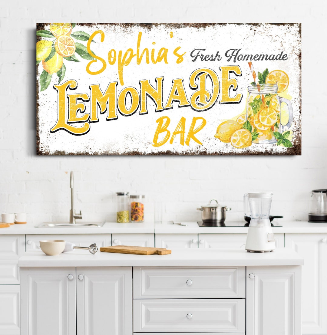 Lemonade Bar Sign Indoor Outdoor Sign Kitchen Wall Art Hang on - Etsy
