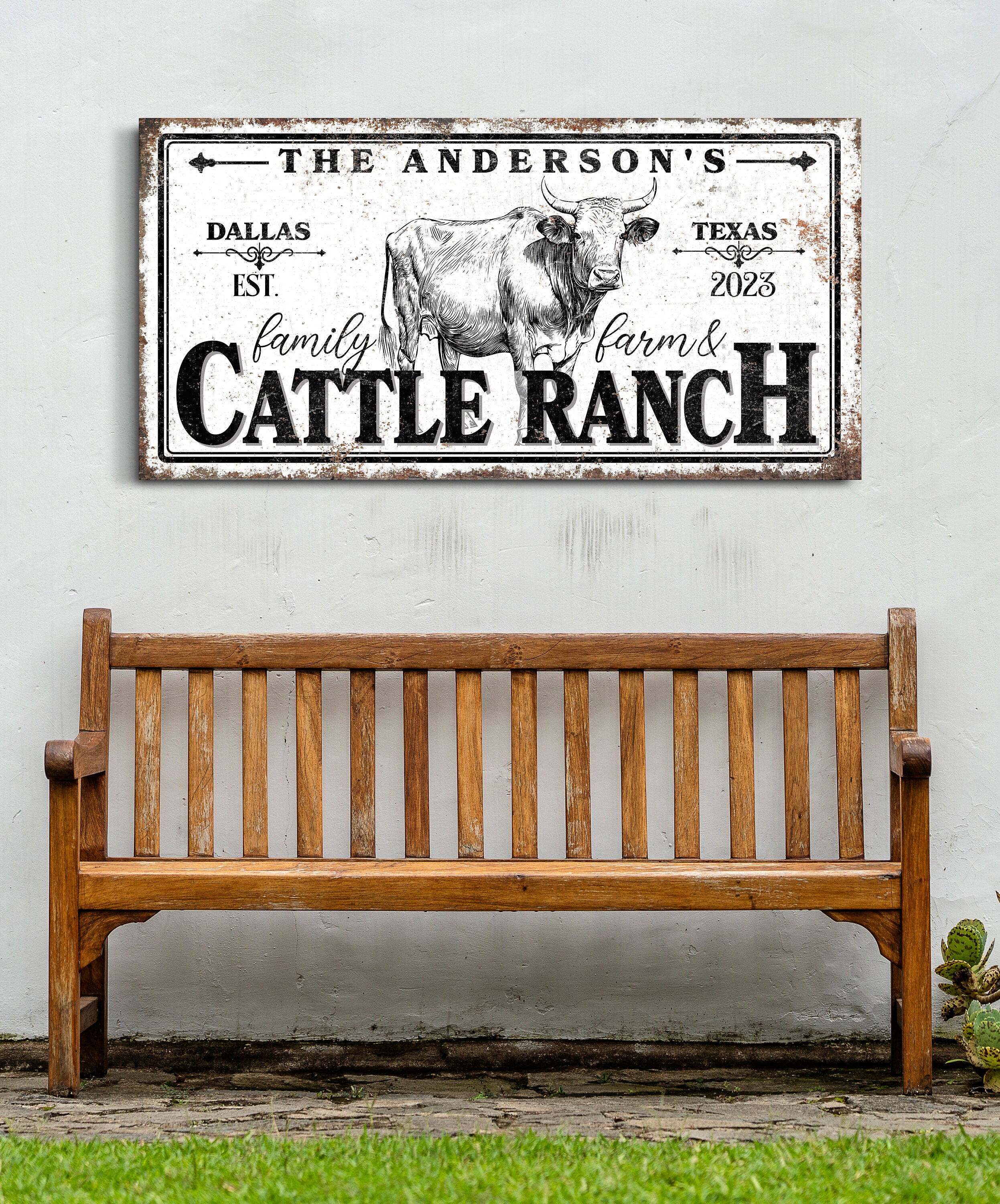 Personalized Family Farm & Cattle Ranch Sign, Cattle Farm Family ...