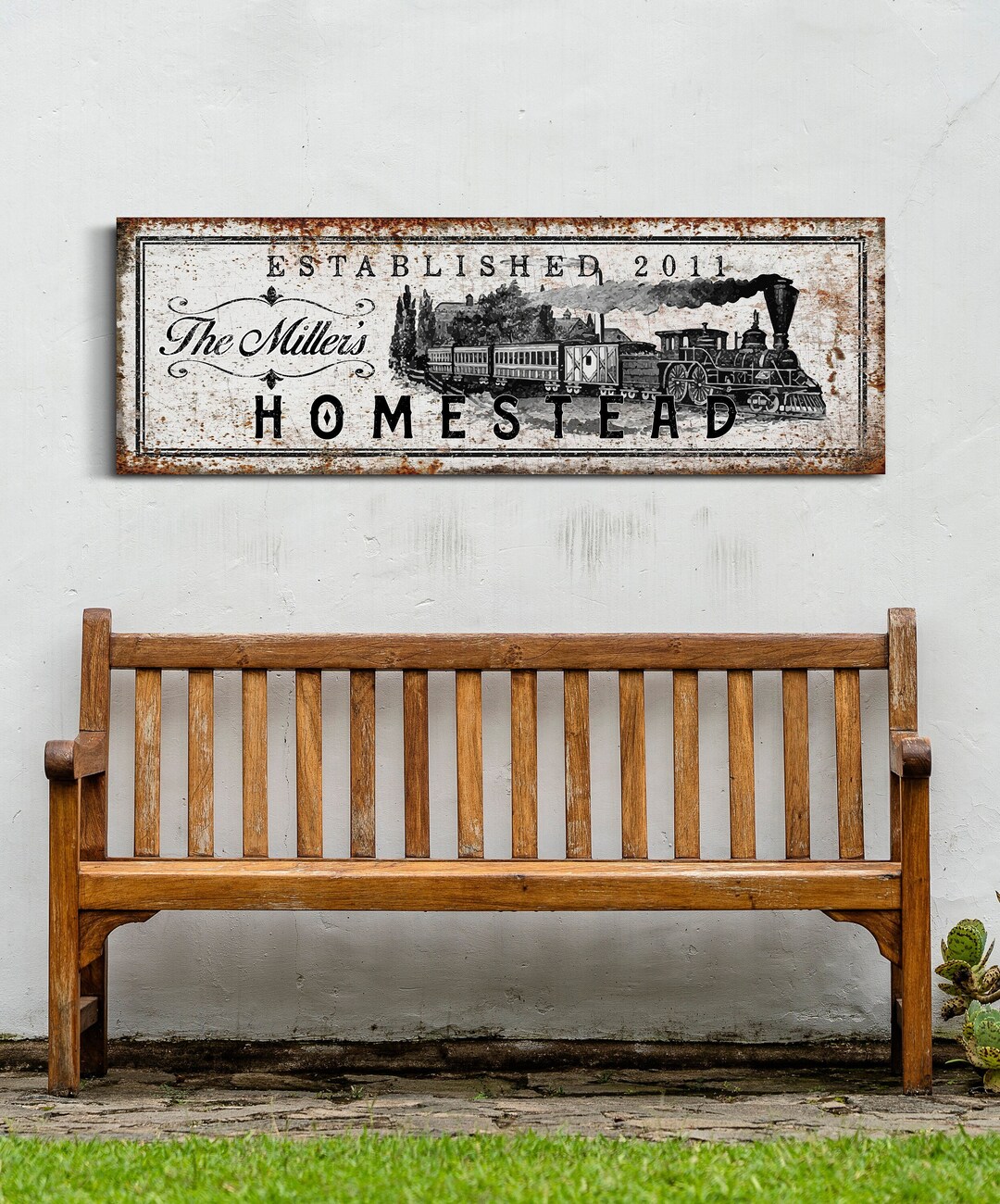 Custom Homestead Sign Family Name Wall Decor Rustic Farmhouse Wall Art ...