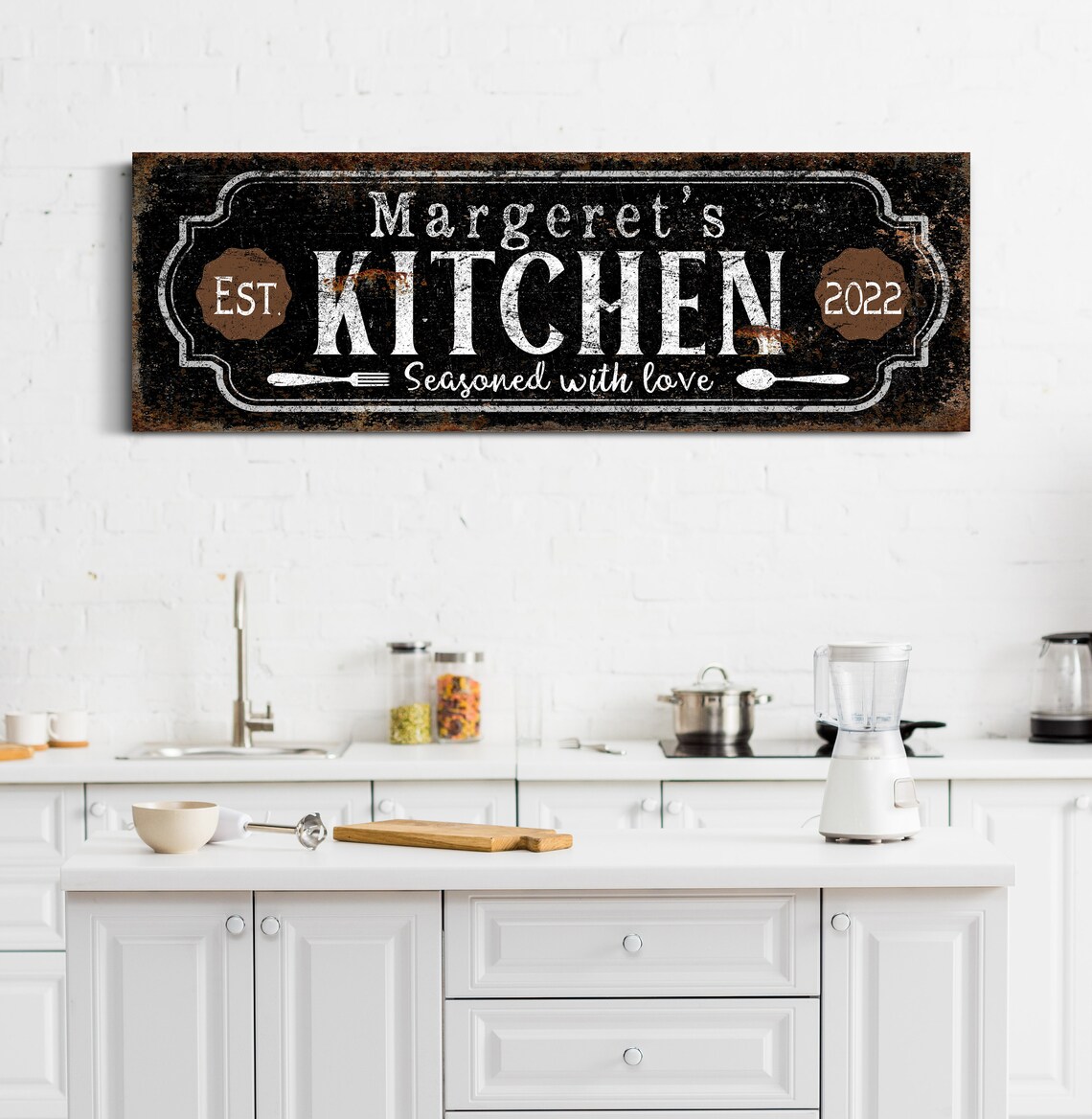 Custom Kitchen Sign Modern Farmhouse Kitchen Wall Decor Gift for Mom ...