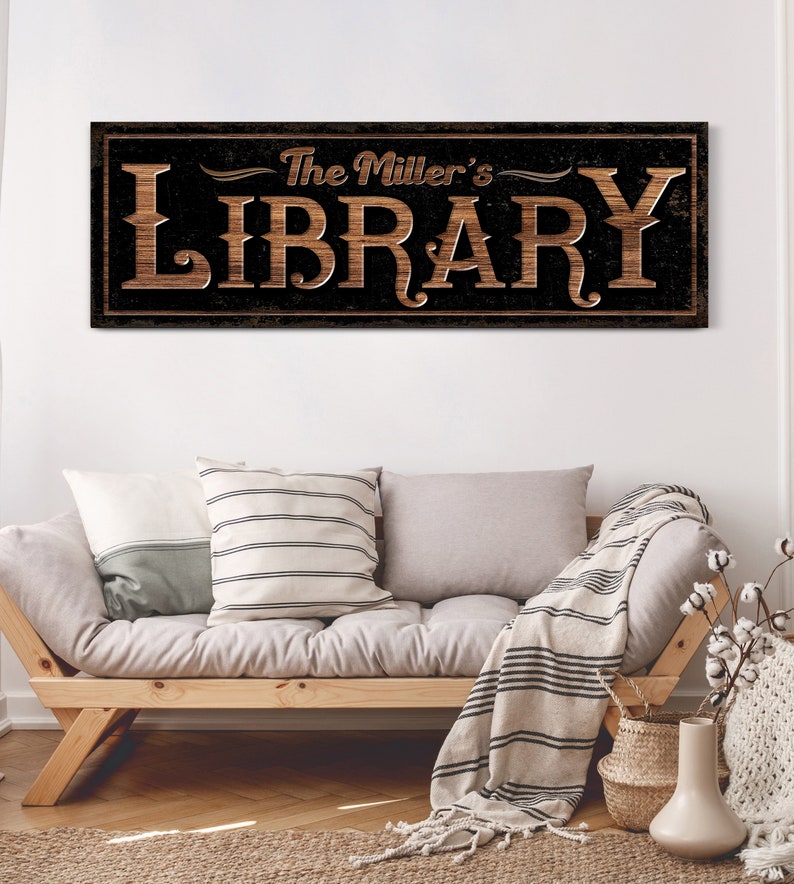 Custom Library Sign Reading Corner Sign Bookshelf Sign Teacher Gift ...