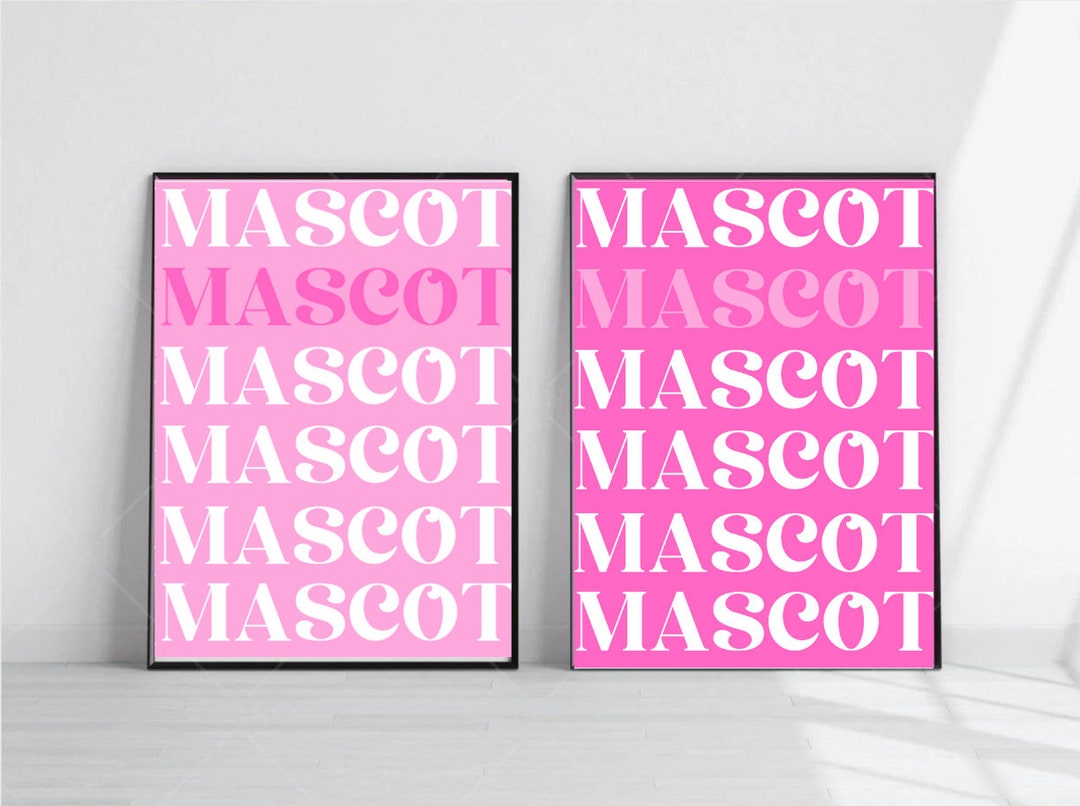 Custom College Mascot Posters - Pink - Etsy