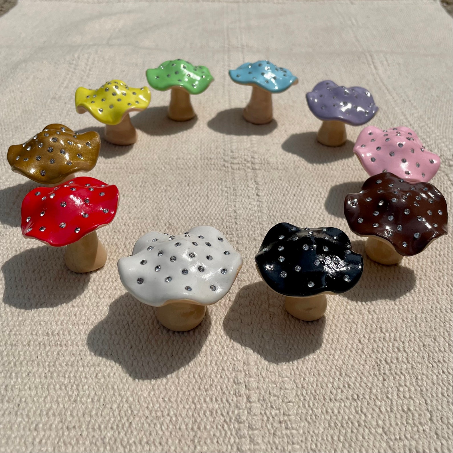 Shiny Mushroom Figurines - Etsy