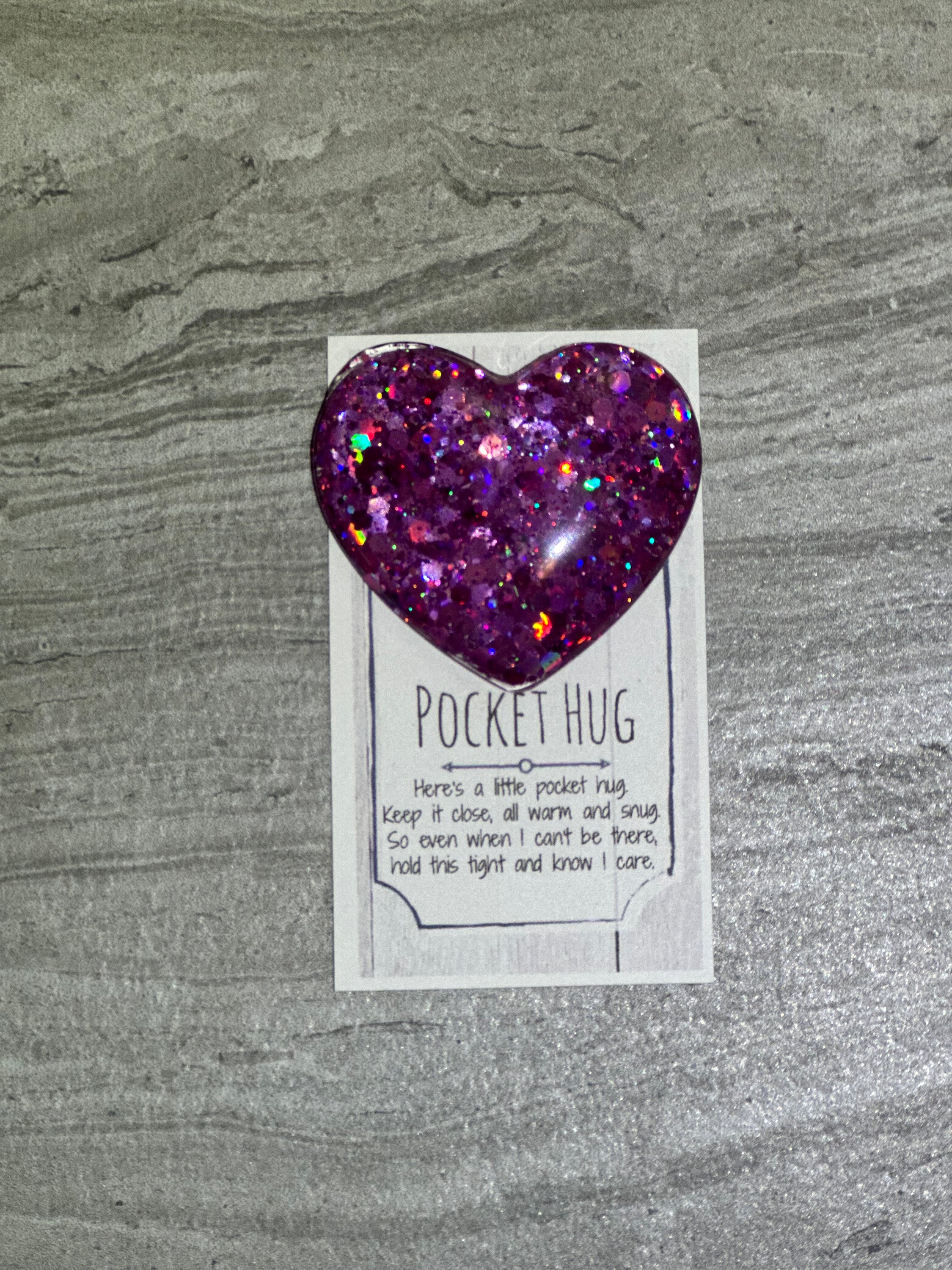Pocket Hug Heart- You’ve Been Hugged-resin Glitter Heart - Etsy