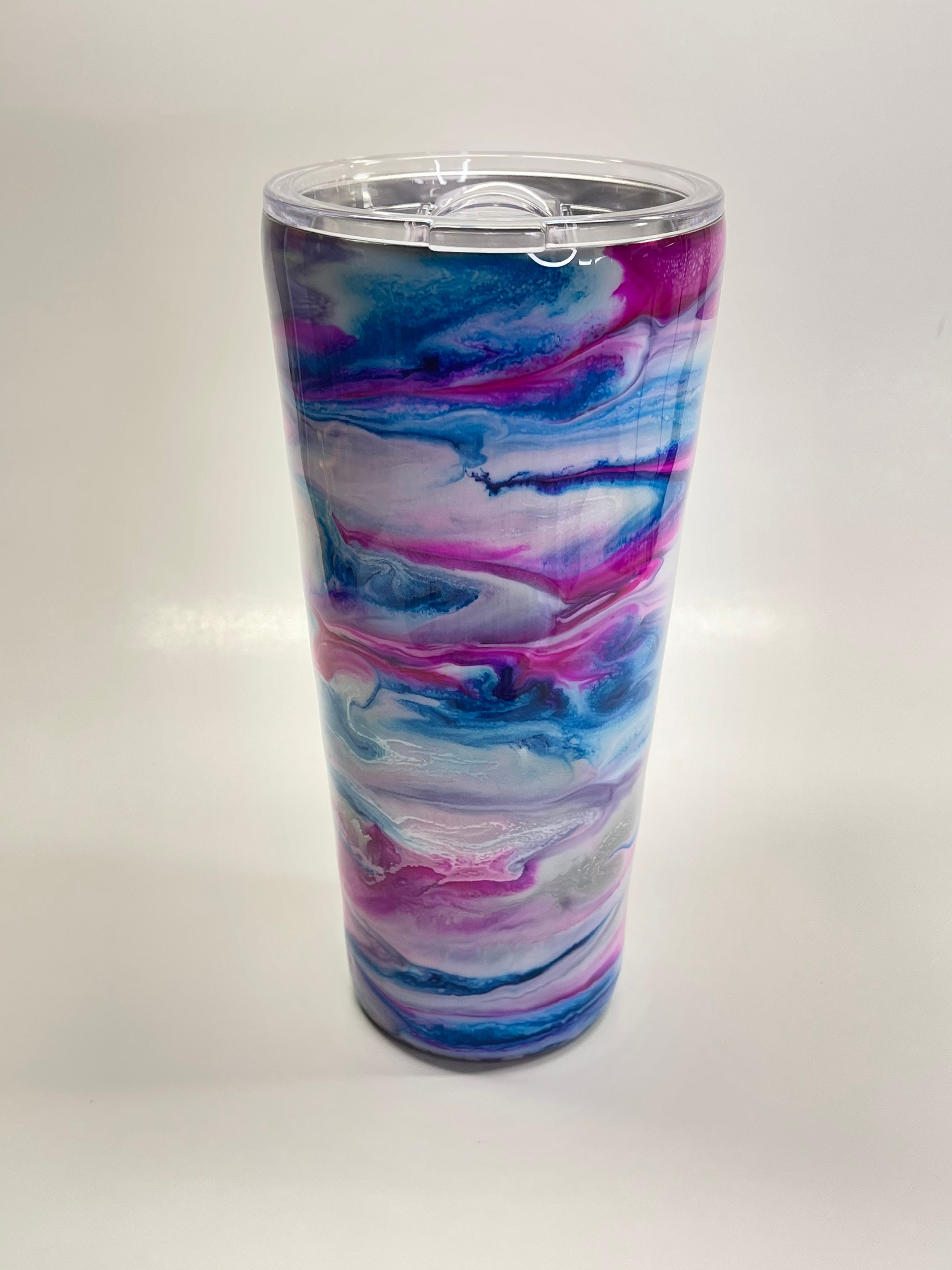 RTS GLOW Pink, Blue and Silver 32oz Taper Insulated Tumbler Stainless ...
