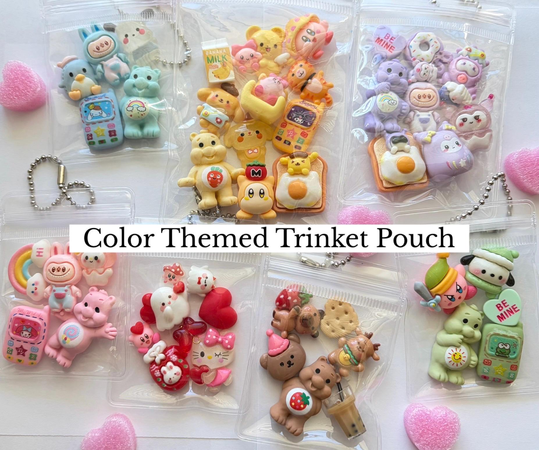Handmade Trinket Pouch Charm Keychain , Accessory, DIY, Clear Pouch for ...