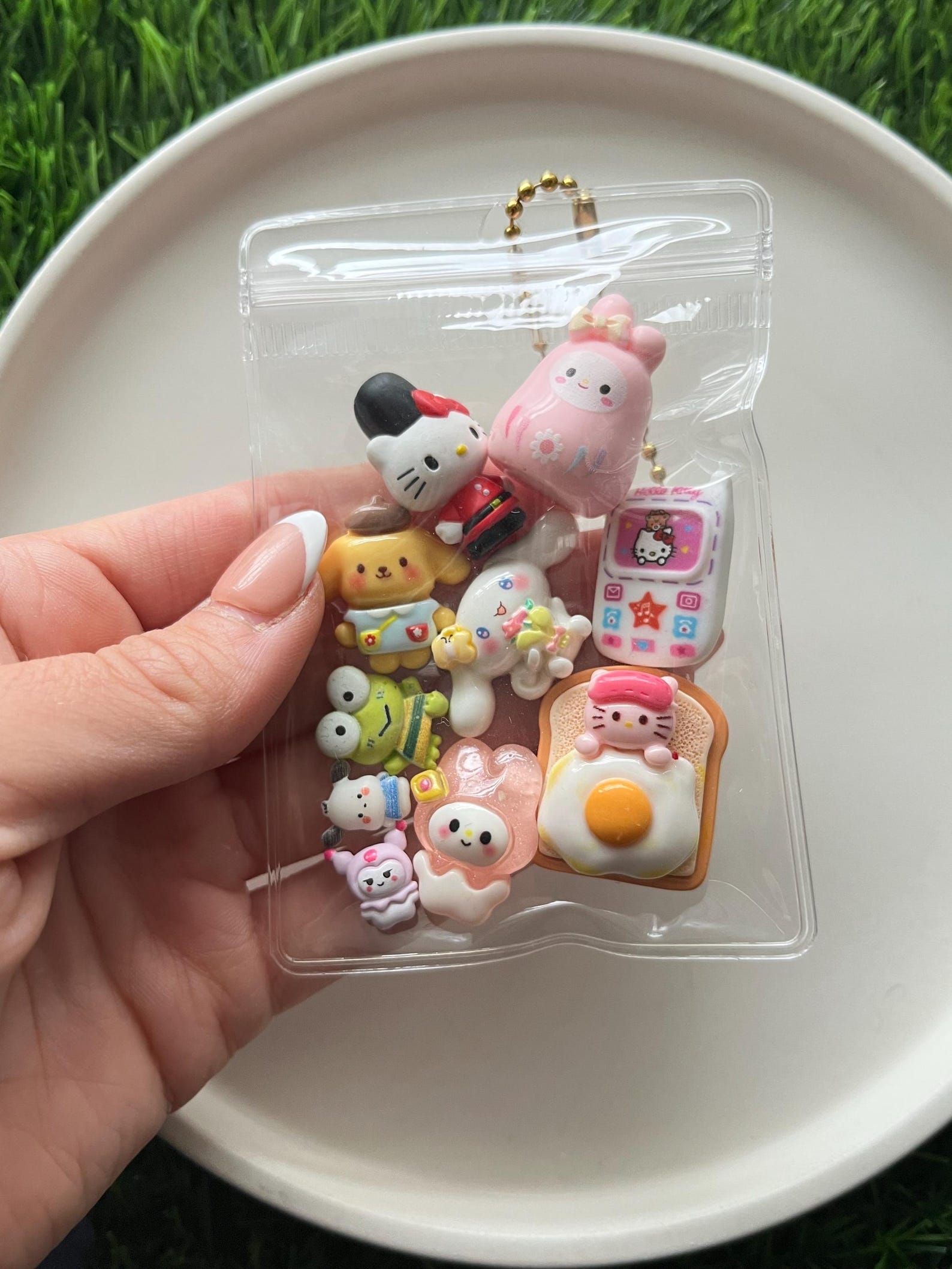 Handmade Trinket Pouch Charm Keychain , Accessory, DIY, Clear Pouch for ...