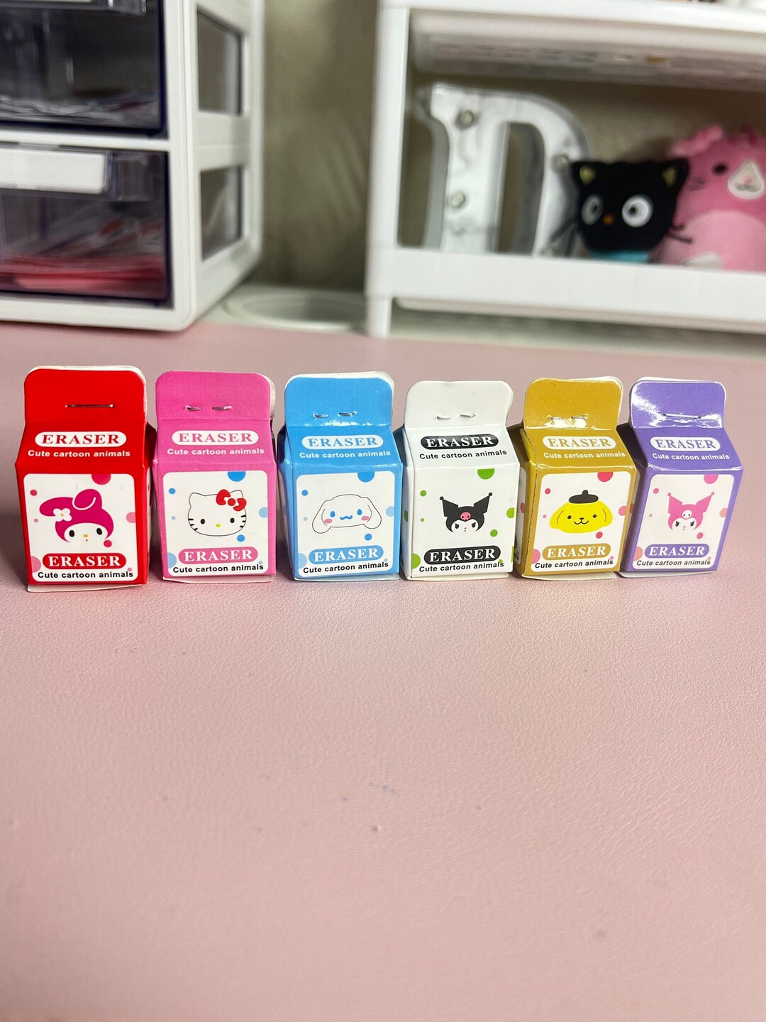 Kitty & Friends Milk Carton Eraser - Etsy