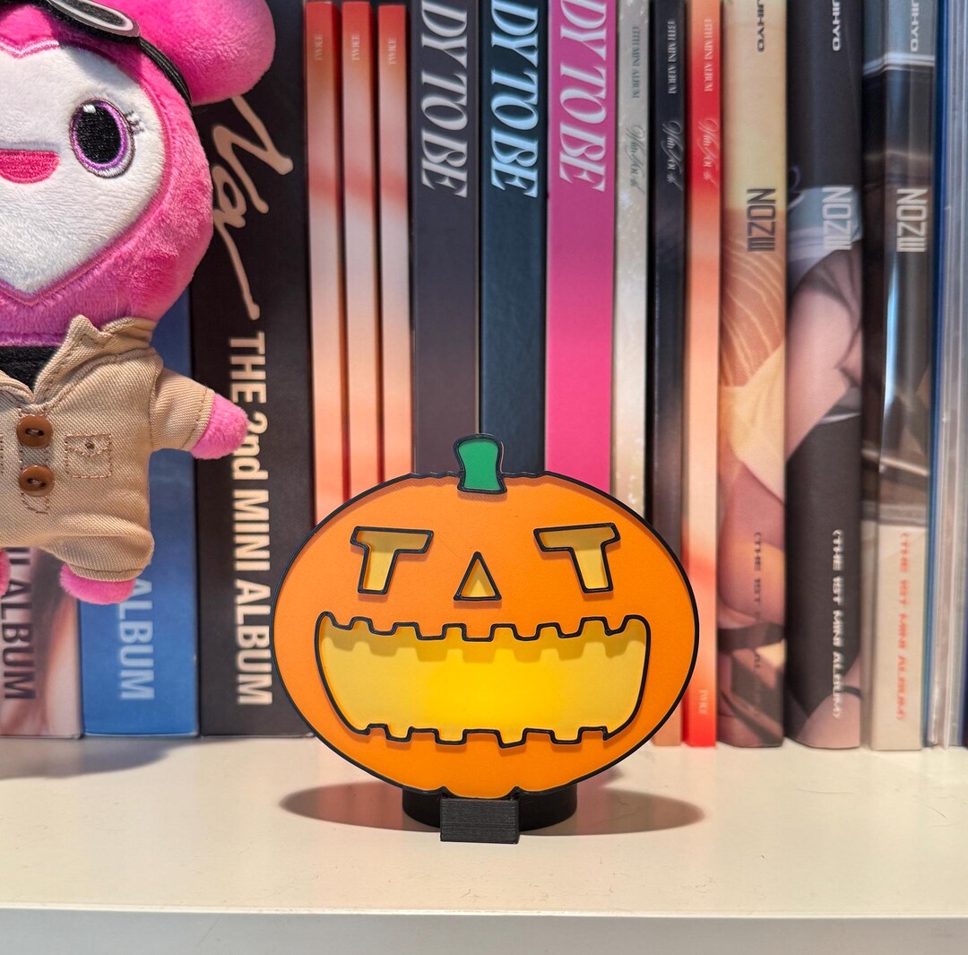 TWICE TT Pumpkin Lantern With Flickering Tealight / Great for Halloween ...